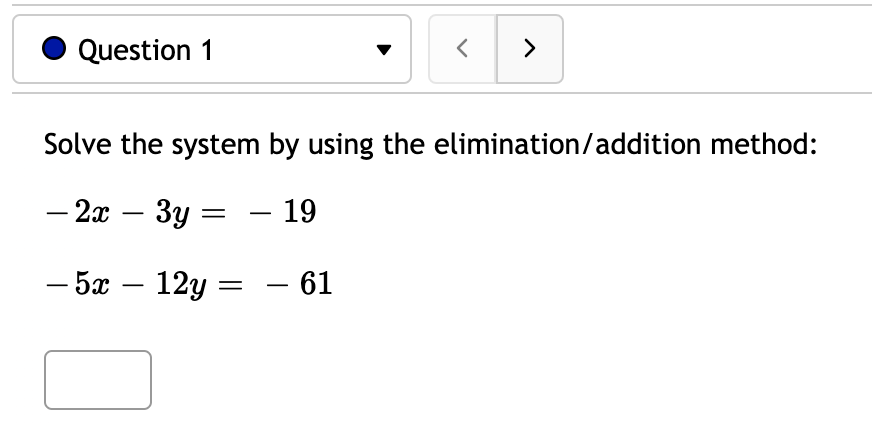 Solved Question 1 Solve the system by using the | Chegg.com