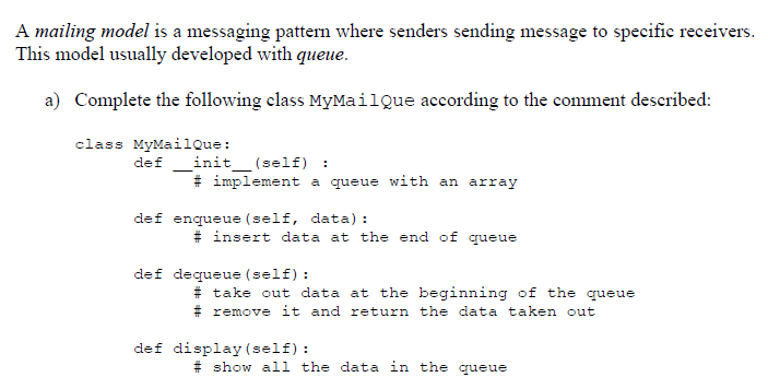 Solved Data Structures (Python) Unless otherwise instructed, | Chegg.com