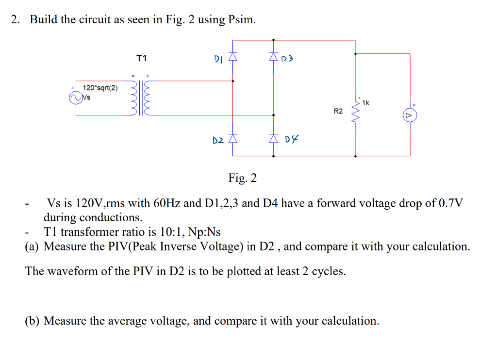Solved 2. Build the circuit as seen in Fig. 2 using Psim. | Chegg.com