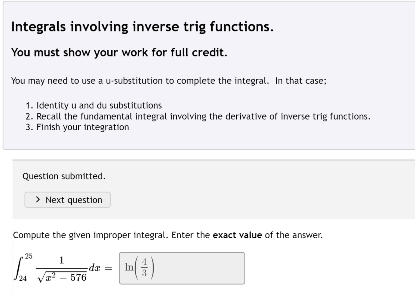 Solved Integrals involving inverse trig functions. You must | Chegg.com