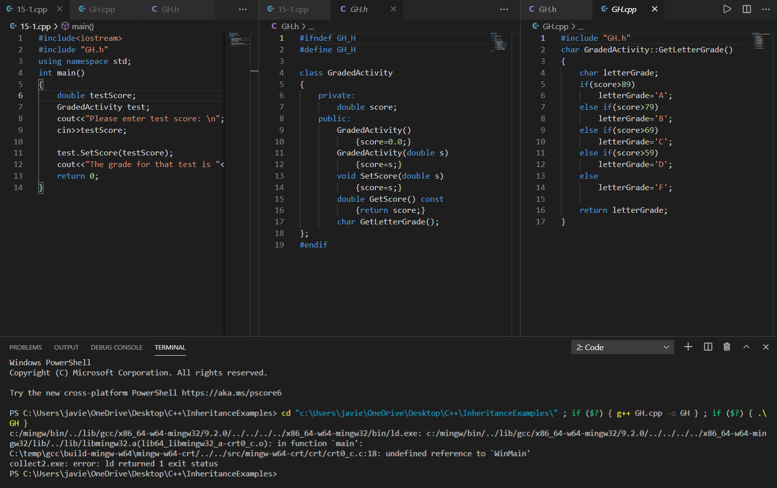 Solved E GH.cpp @ 15-1.Cpp C GHh C GHI G+ GH.cpp X II G+ | Chegg.com