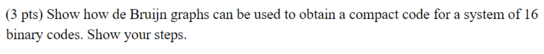 Solved ( 3 pts) Show how de Bruijn graphs can be used to | Chegg.com