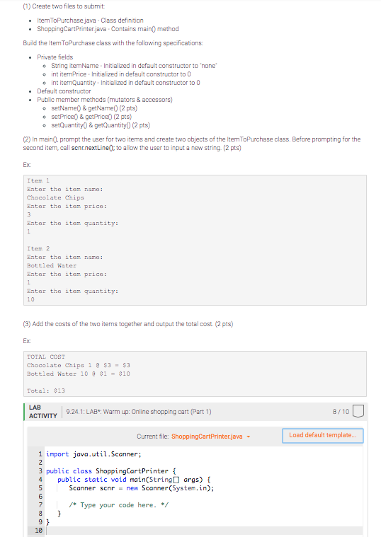 Solved 1 Create Two Files To Submit • Item To 0066