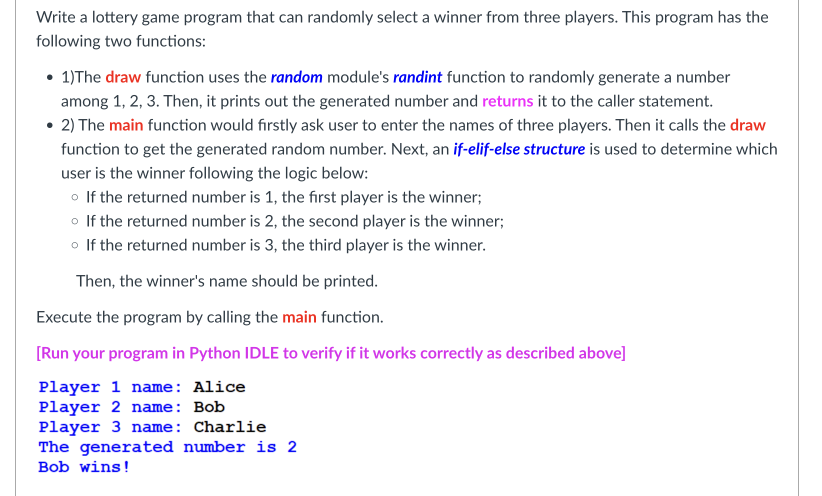 Solved Write A Lottery Game Program That Can Randomly Select 9165