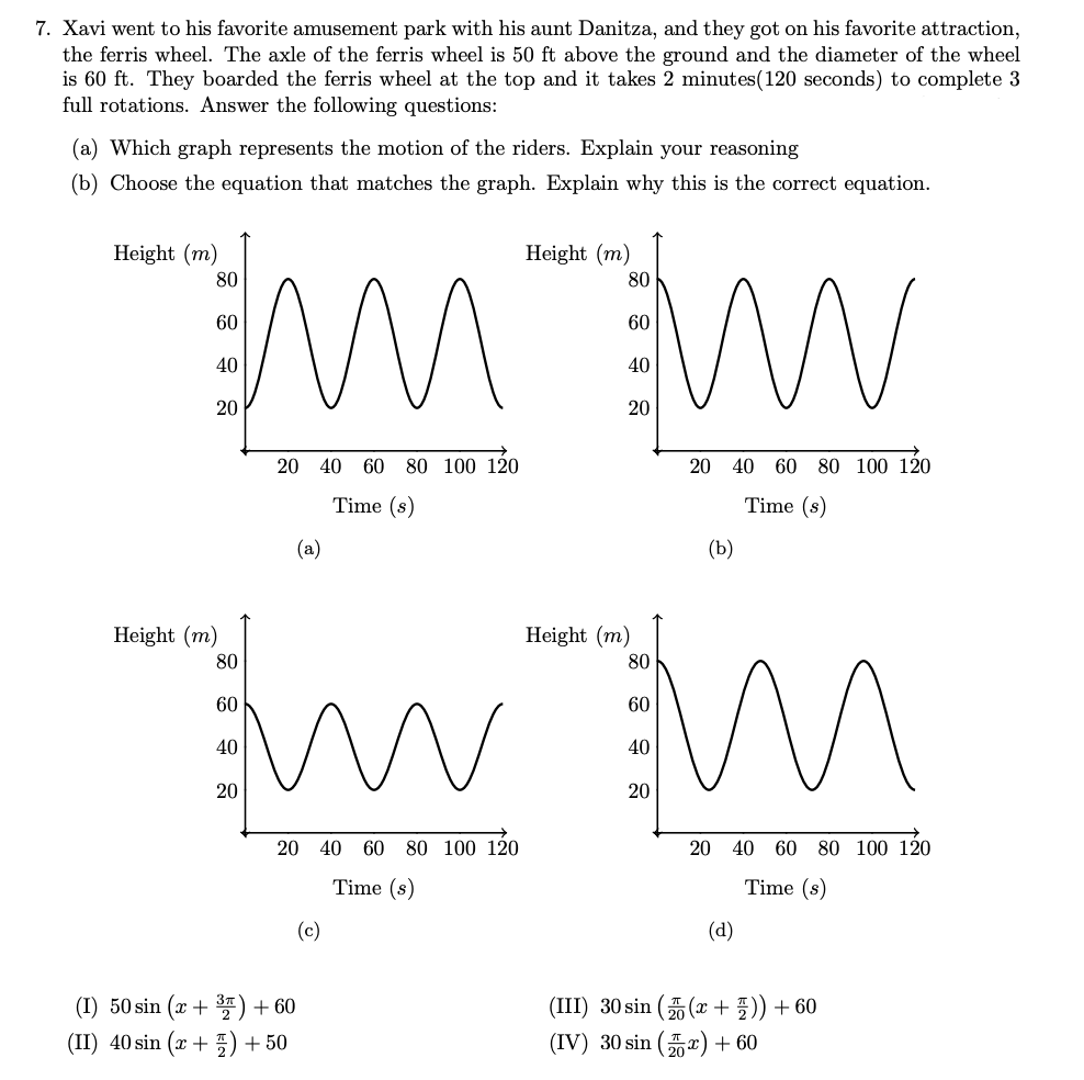 Solved 7. Xavi went to his favorite amusement park with his | Chegg.com