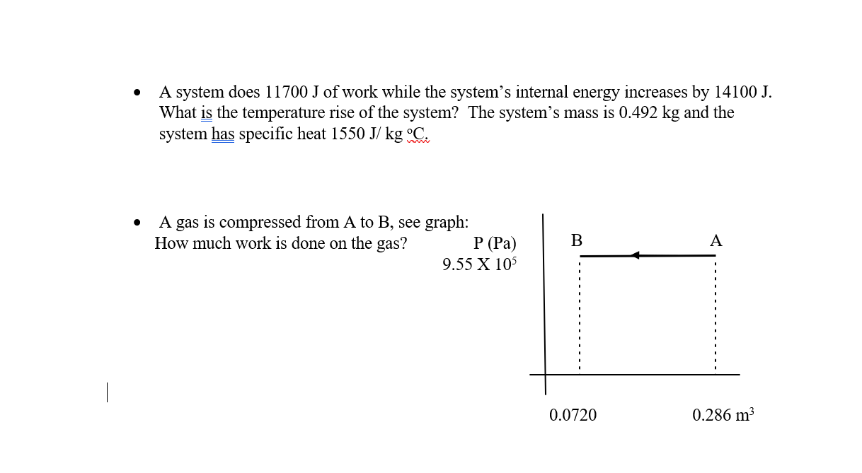 Solved A system does 11700 J of work while the system's | Chegg.com