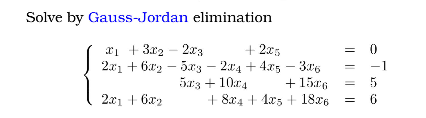 Solved Solve by Gauss-Jordan | Chegg.com