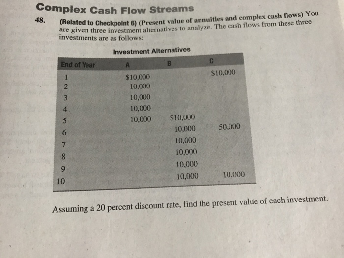 Solved Complex Cash Flow Streams 48. Related to Checkpoint | Chegg.com