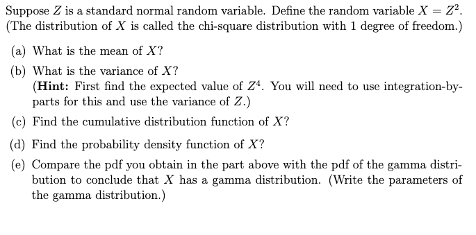 Solved Suppose Z is a standard normal random variable. | Chegg.com