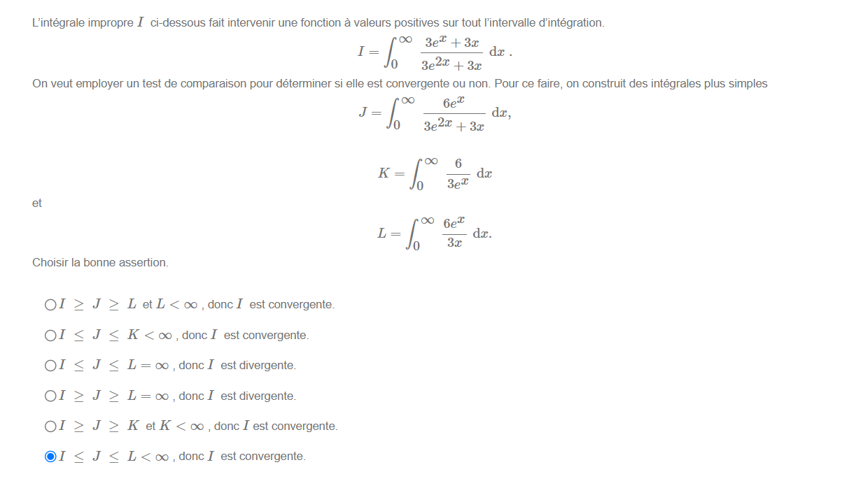 Solved The improper integral Ibelow involves a function with | Chegg.com