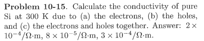 Solved Problem 10-9. Consider a sample of n-type sili- con | Chegg.com