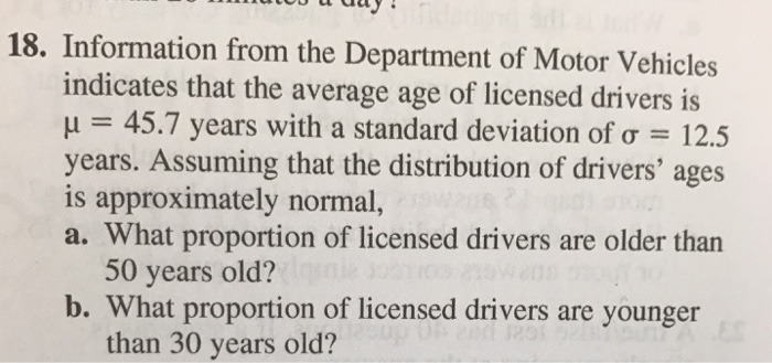 Solved Information from the Department of Motor Vehicles | Chegg.com