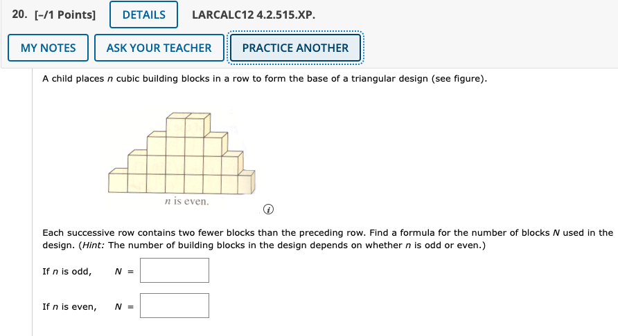A child places n cubic building blocks in a row to | Chegg.com