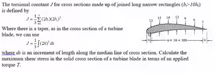 Solved The torsional constant J for cross sections made up | Chegg.com