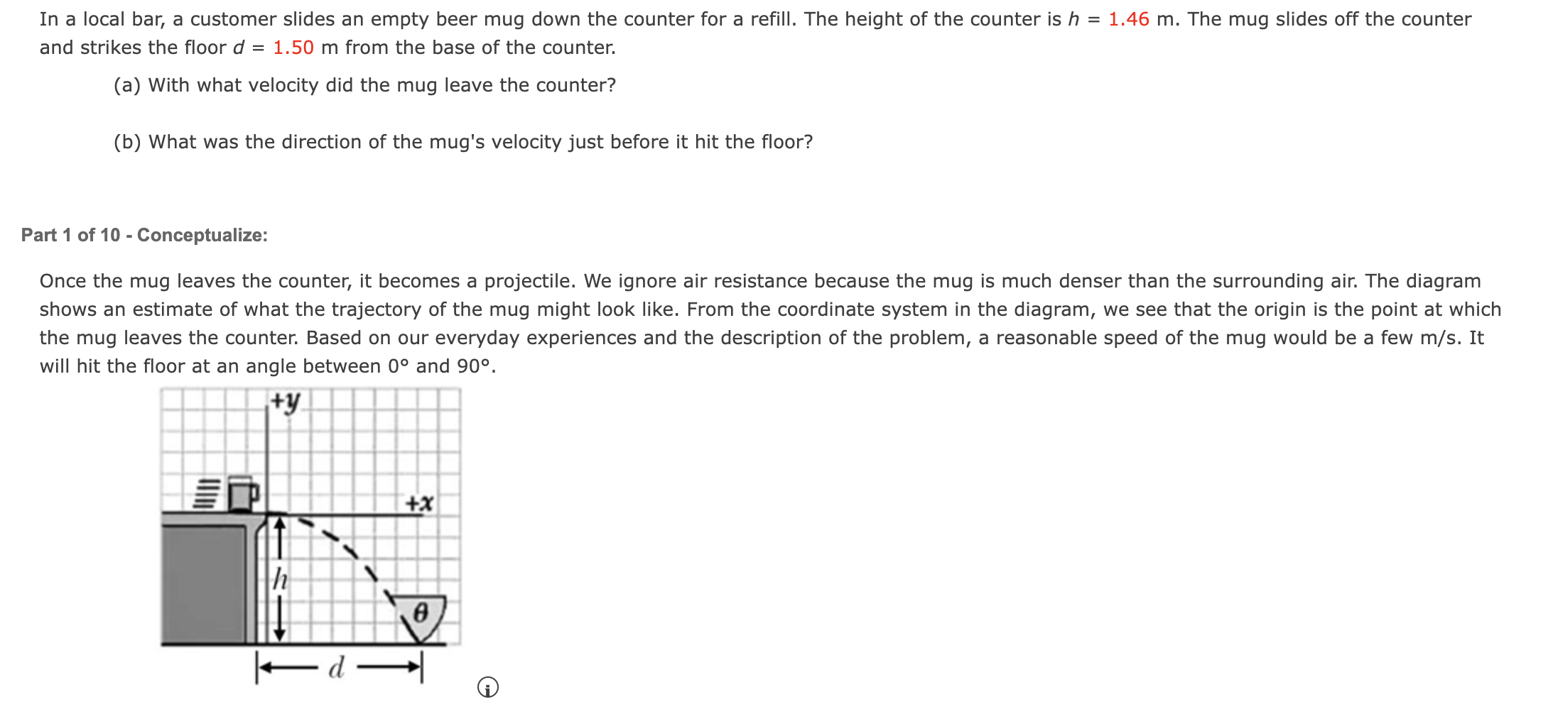 Solved In a local bar, a customer slides an empty beer mug | Chegg.com