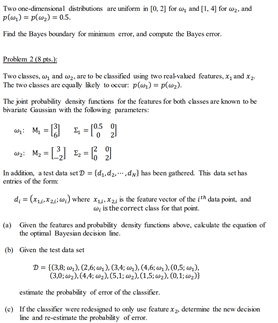 Solved Two one-dimensional distributions are undfoem in [0, | Chegg.com