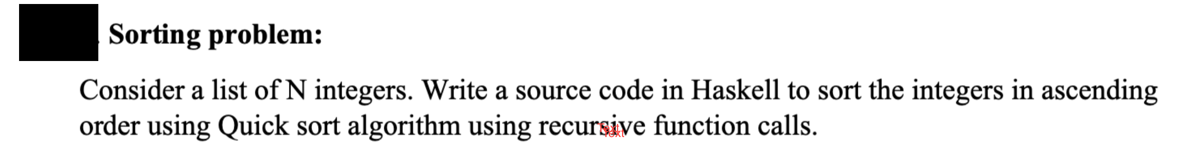 Solved Sorting problem: Consider a list of N integers. Write | Chegg.com
