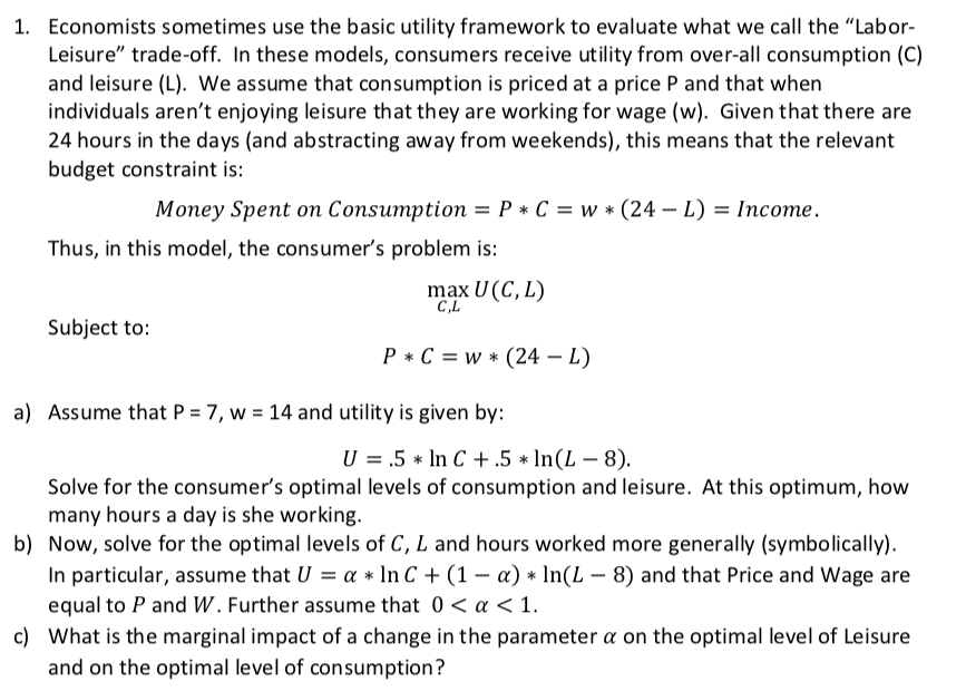 Solved 1. Economists sometimes use the basic utility | Chegg.com