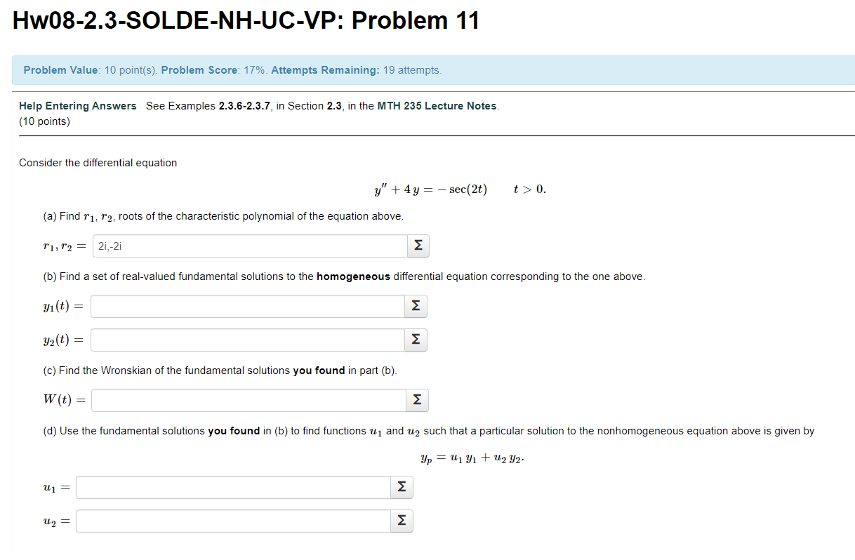 Solved Hw08-2.3-SOLDE-NH-UC-VP: Problem 11 Problem Value: 10 | Chegg.com