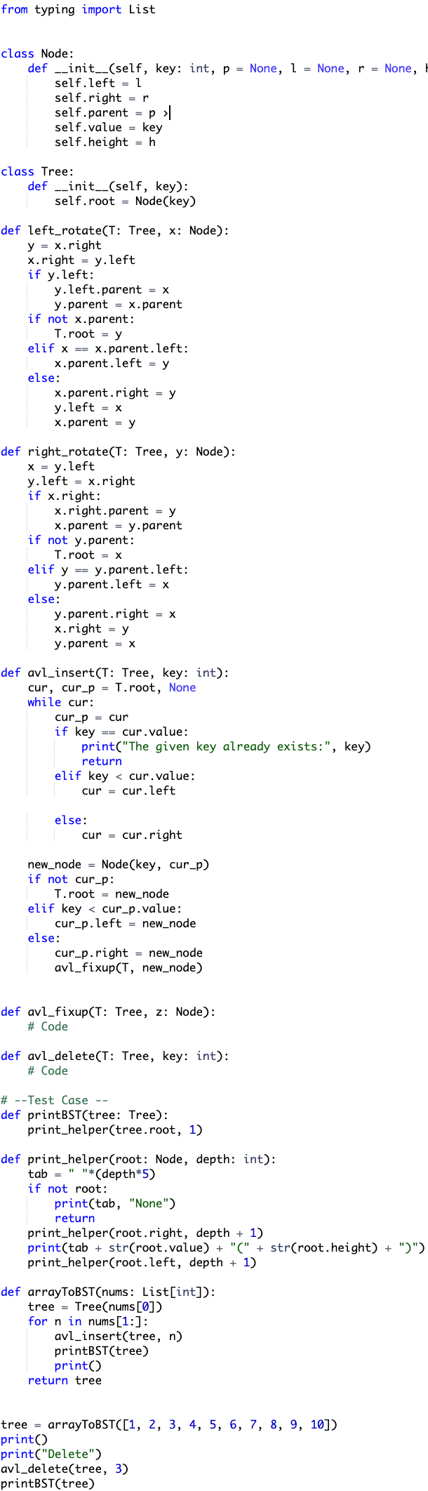 Solved Using Python To Implement A Avl Tree And There Are 