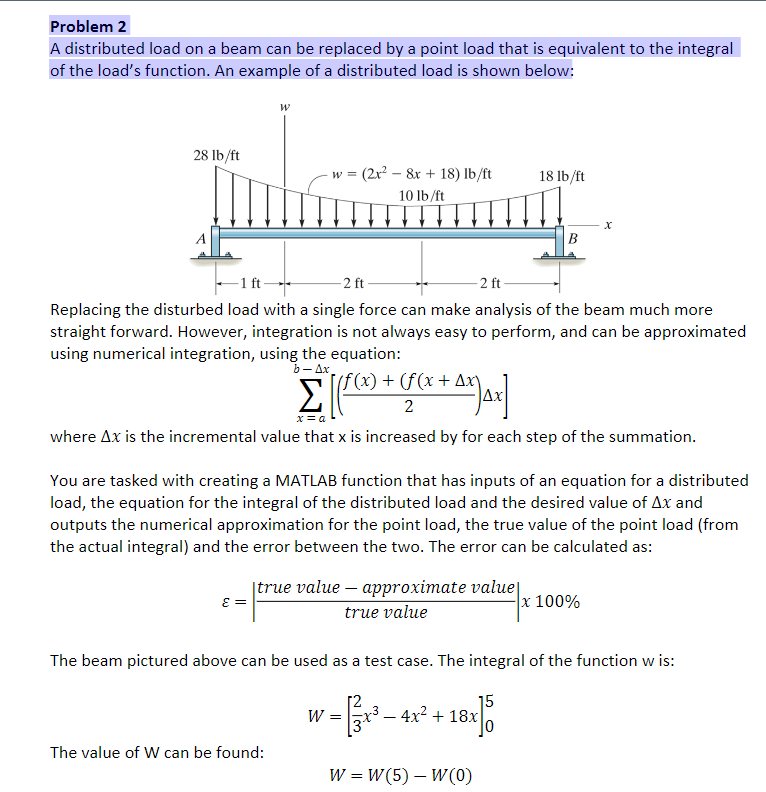 Solved Problem 2 A distributed load on a beam can be | Chegg.com