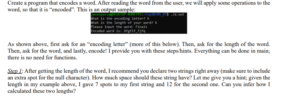 Solved Create a program that encodes a word. After reading | Chegg.com