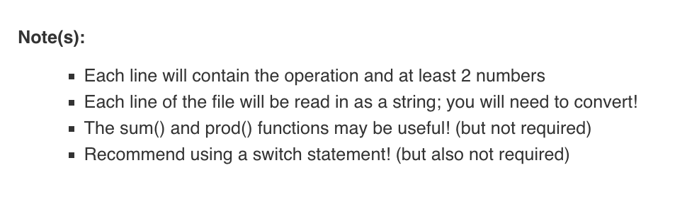 Solved Function Name: do Some Math Input: 1. (char) filename | Chegg.com