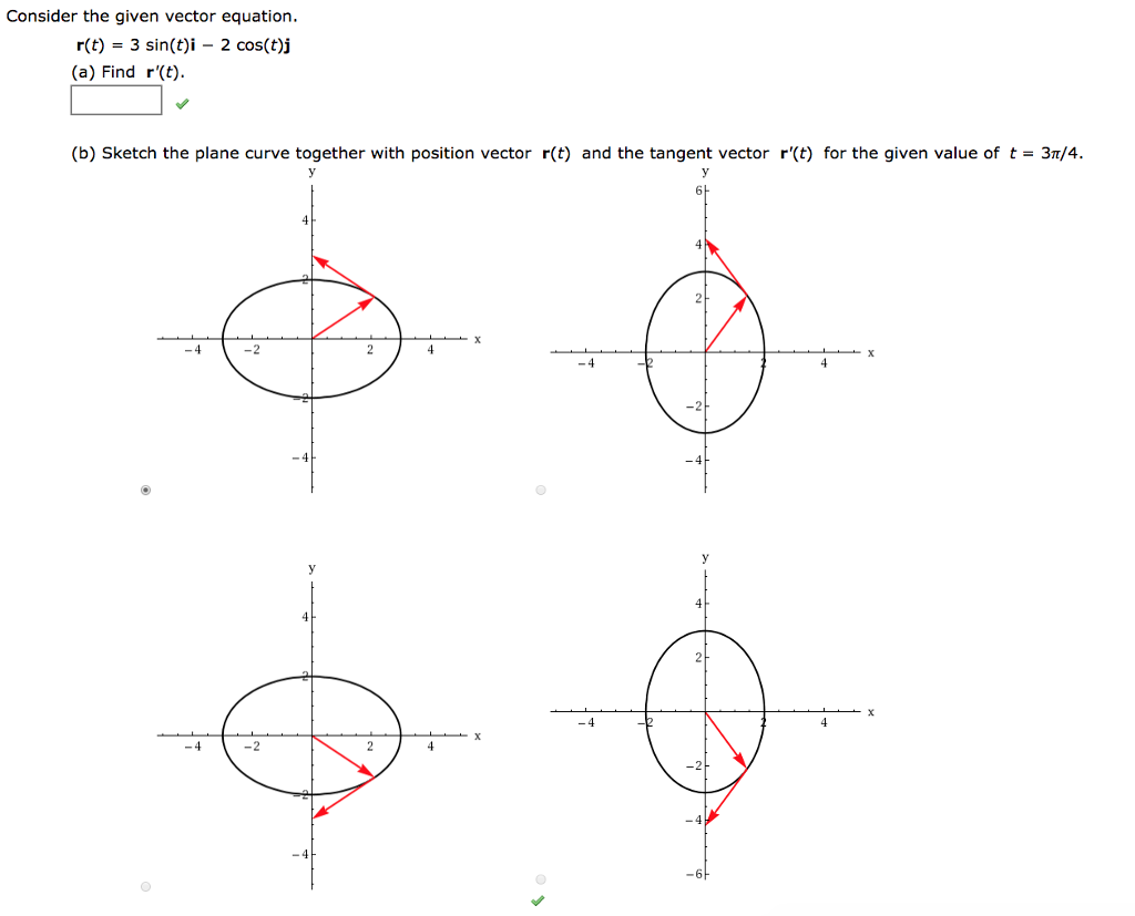 Solved Consider the given vector equation r(t)3 sin(t)i - 2 | Chegg.com