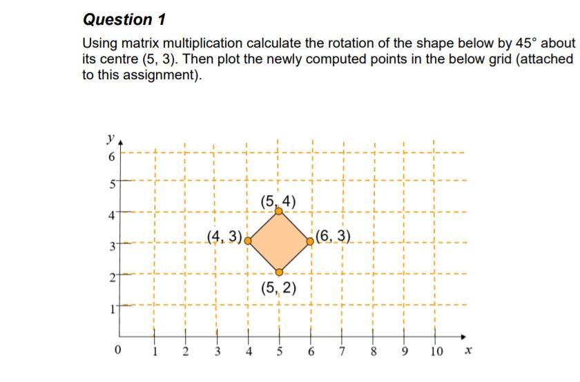Solved Question 1 Using matrix multiplication calculate the | Chegg.com