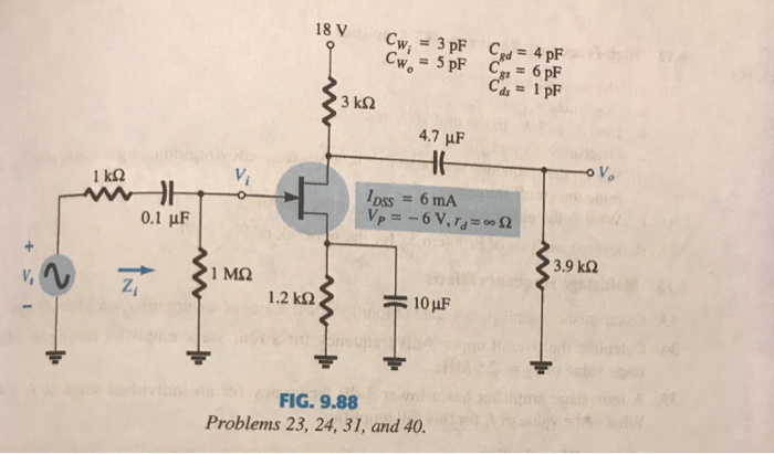 Solved 9.9 Low-Frequency Response-FET Amplifier 23. For the | Chegg.com