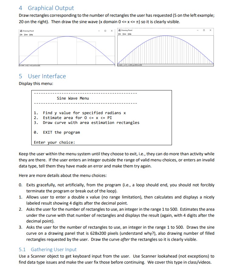 Solved Project 3: Area Under Curve: Sine Wave 1 Objective In | Chegg.com