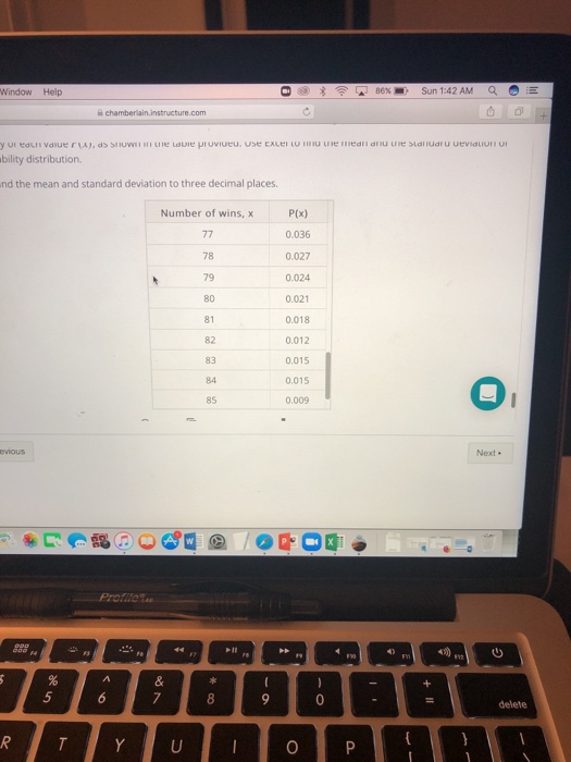 Solved Calculate Mean and Standard Deviation for a Discrete | Chegg.com