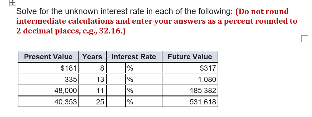 Solved Solve for the unknown interest rate in each of the | Chegg.com