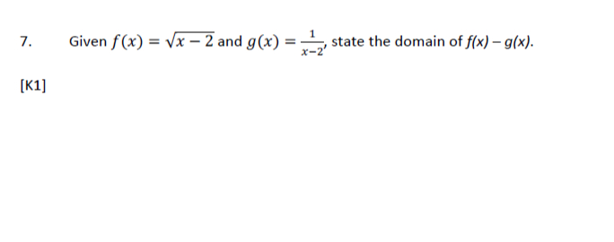 Solved Given f(x)=x-22 ﻿and g(x)=1x-2, ﻿state the domain of | Chegg.com