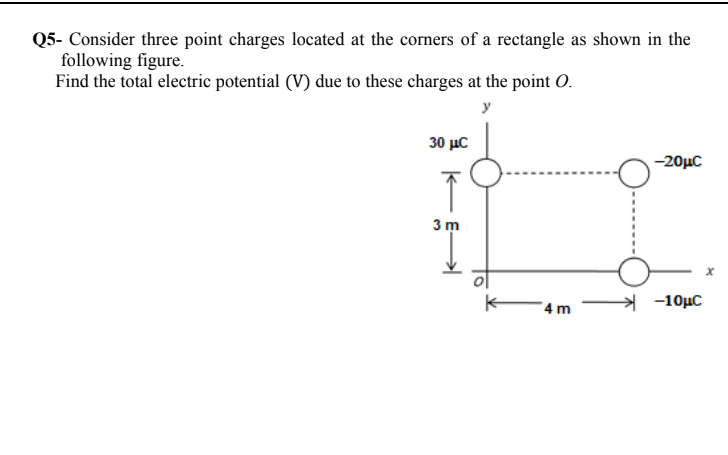 Solved Q5- Consider three point charges located at the | Chegg.com