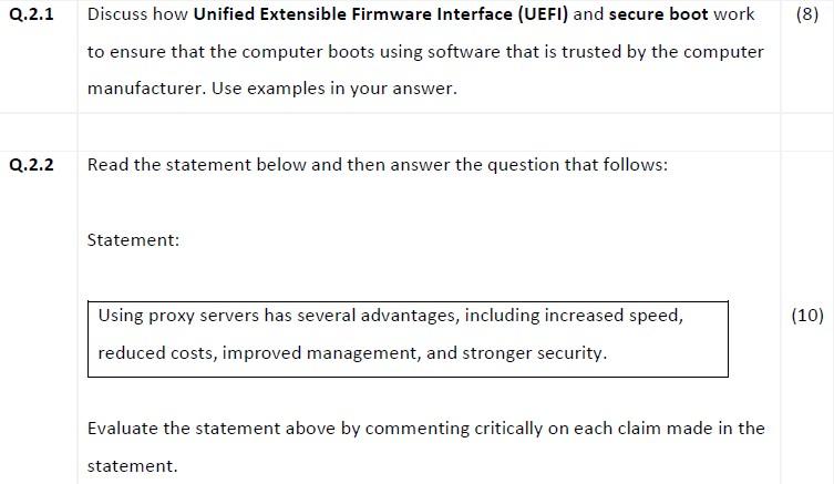 Solved Discuss how Unified Extensible Firmware Interface | Chegg.com
