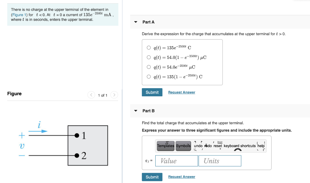 Solved There is no charge at the upper terminal of the | Chegg.com