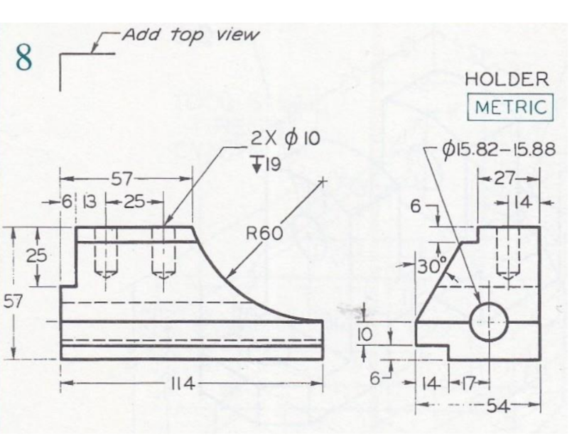 Solved Add top view 8. HOLDER METRIC 2Xφιο T19 574 -61325- | Chegg.com