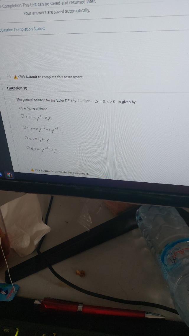 Solved The general soiution for the Euler DE | Chegg.com