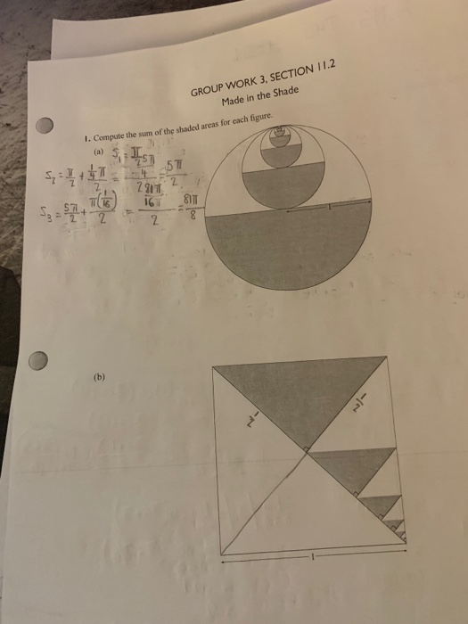 Solved GROUP WORK 3, SECTION 11.2 Made in the Shade l. | Chegg.com