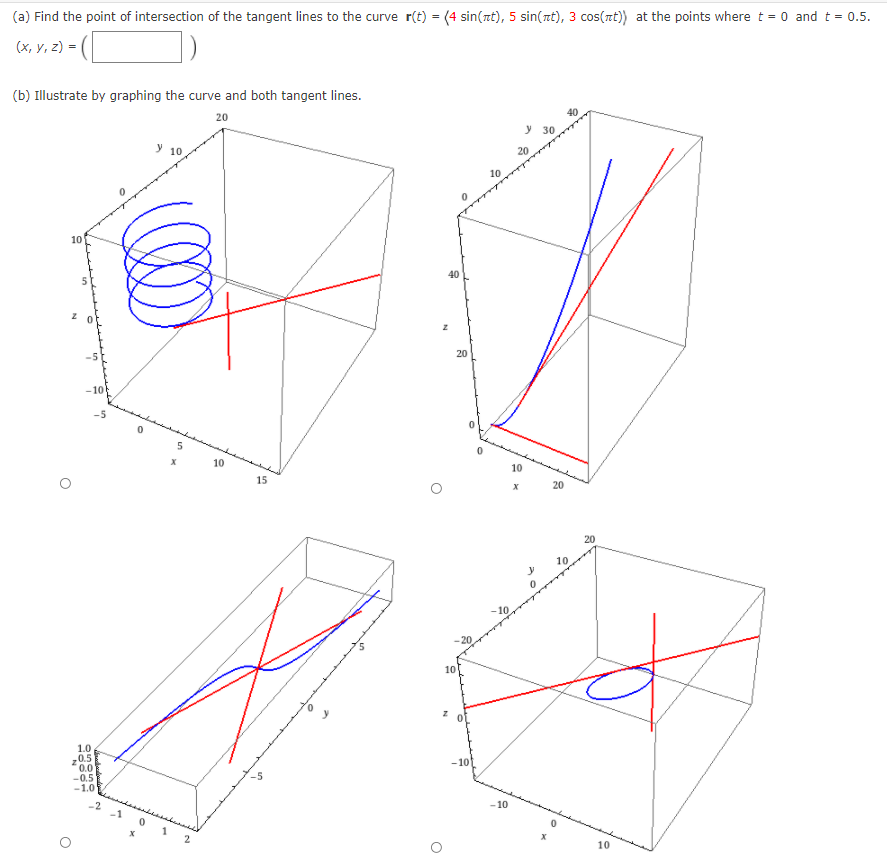 Solved (a) Find the point of intersection of the tangent | Chegg.com