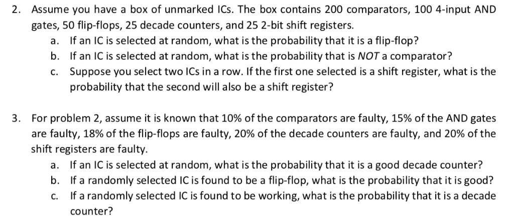 Solved Assume you have a box of unmarked ICs. The box | Chegg.com