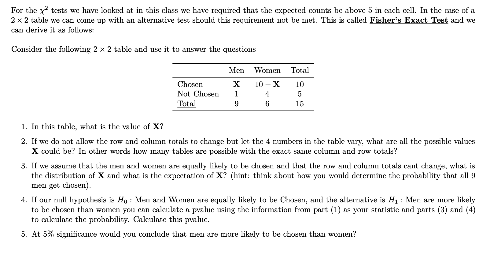 Solved For the x2 tests we have looked at in this class we | Chegg.com