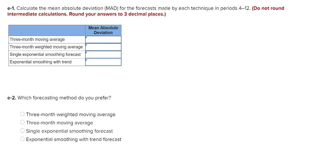 Solved C. Calculate the single exponential smoothing | Chegg.com