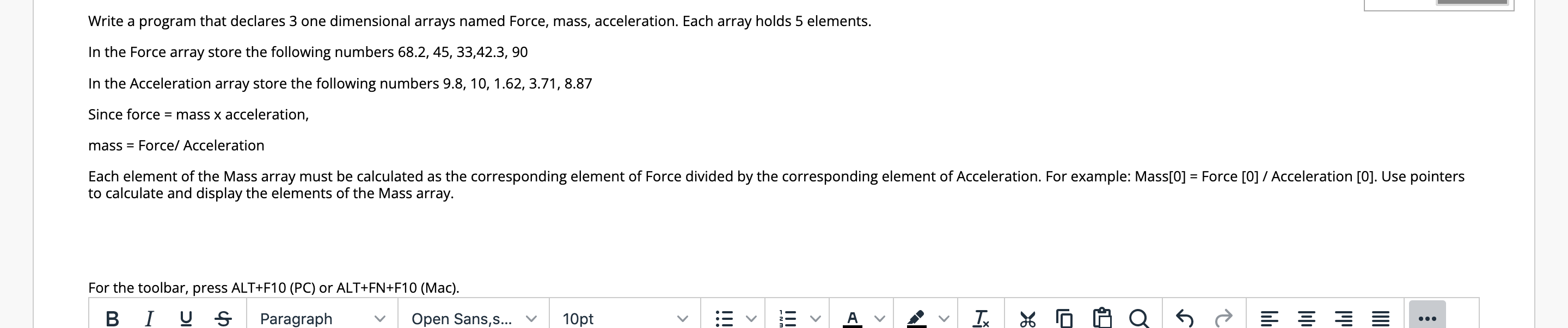 Solved Write a program that declares 3 one dimensional | Chegg.com