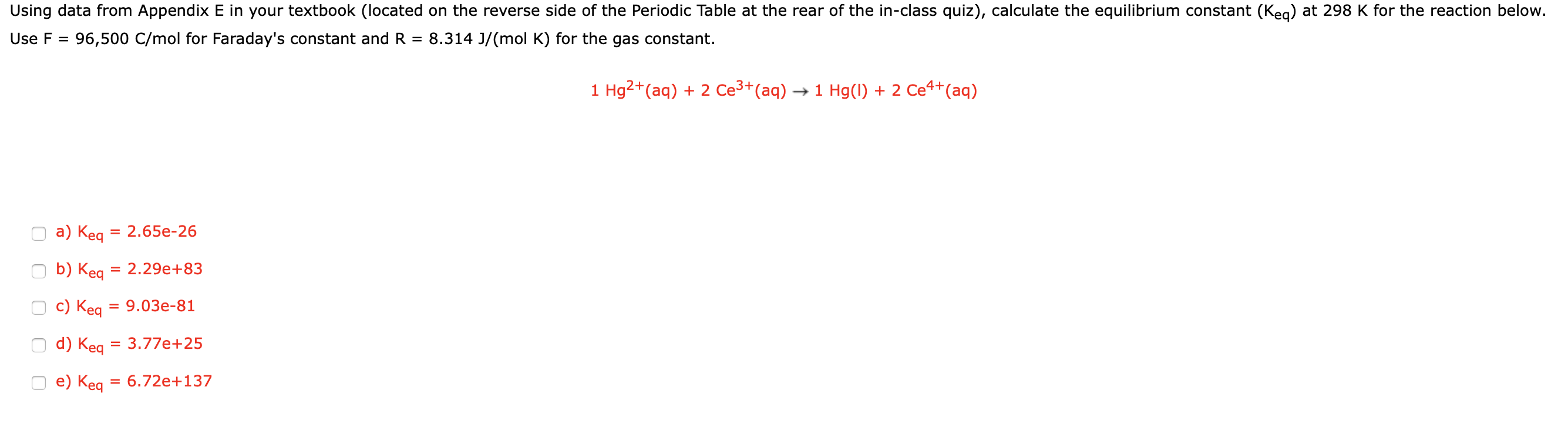 Solved Using Data From Appendix E In Your Textbook Located