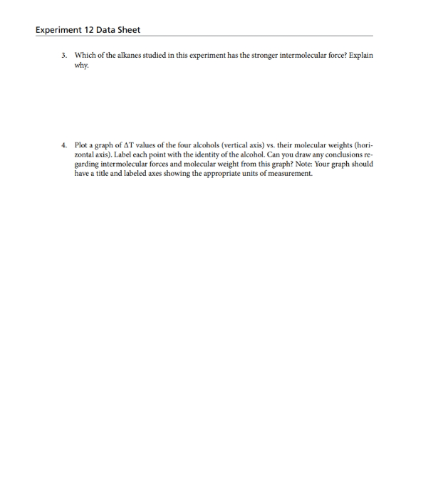 - 1 Name Date Lab Partner Instructor EXPERIMENT 12 | Chegg.com