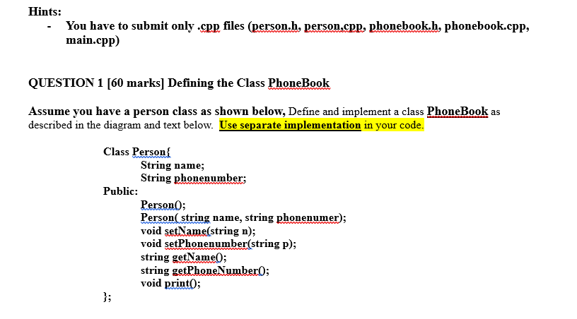 Solved This class should implement PhoneBook, which | Chegg.com