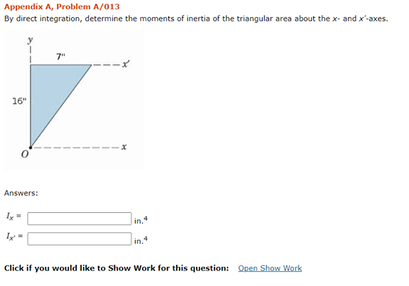 Solved By direct integration, determine the moments of | Chegg.com