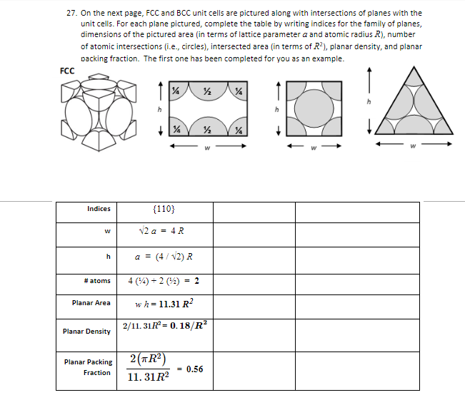 Solved 10. Use the close-packed direction in a BCC unit cell | Chegg.com